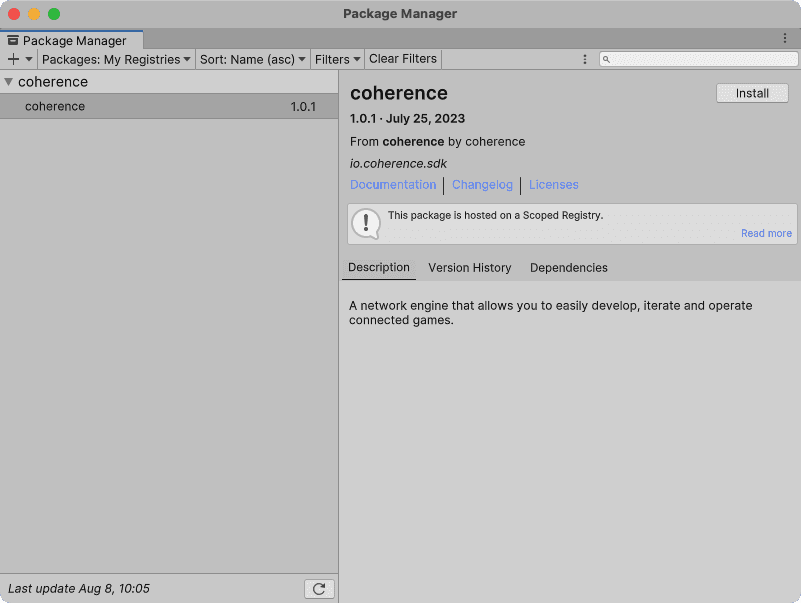 Unity Multiplayer Networking Install SDK | coherence